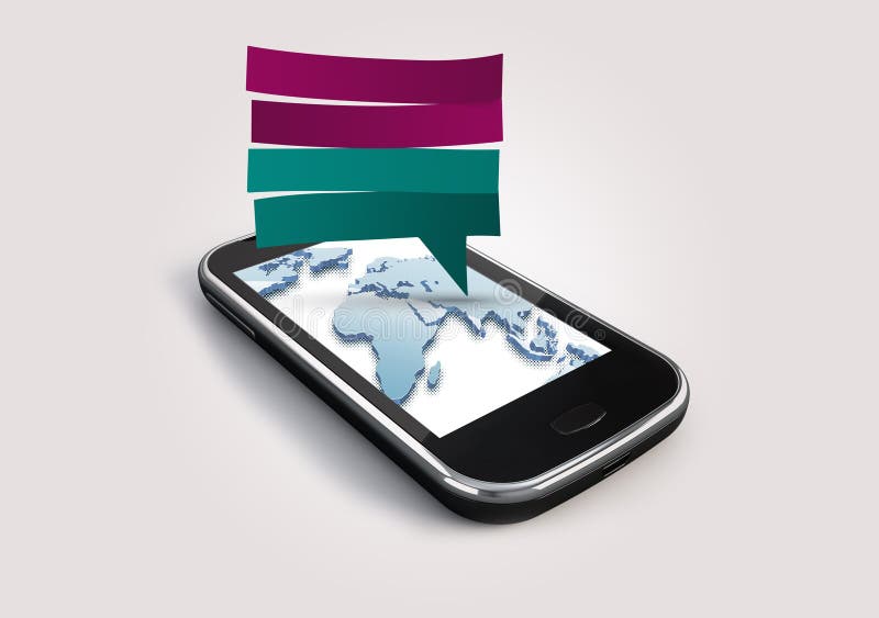 Smartphone on dialogue box stock photo. Image of shadow - 31854018