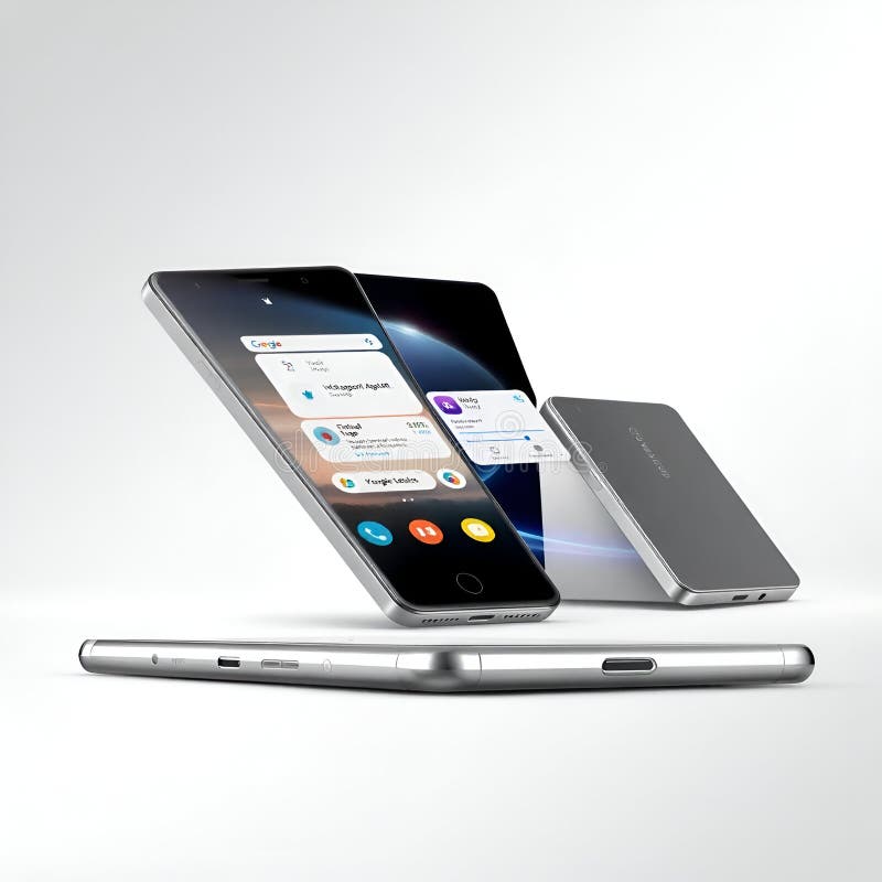 Smartphone with Different Views in Realistic Style Stock Illustration ...