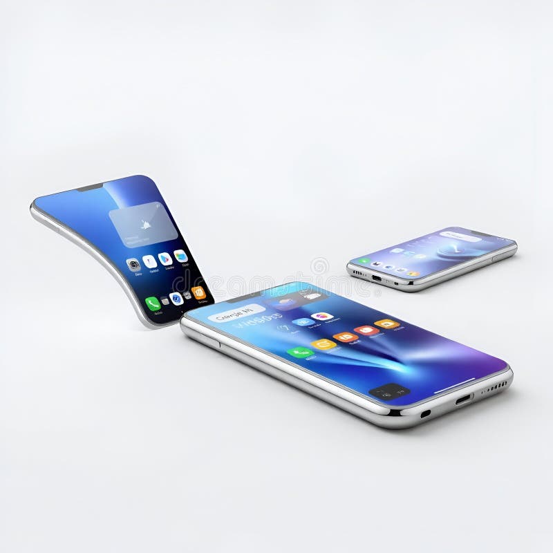 Smartphone with Different Views in Realistic Style Stock Illustration ...