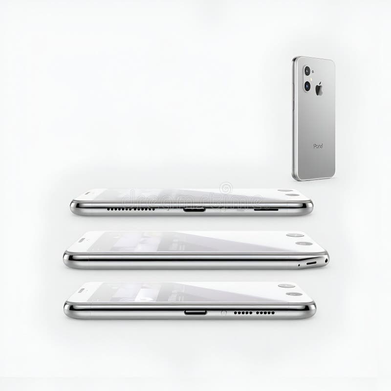 Smartphone with Different Views in Realistic Style Stock Illustration ...