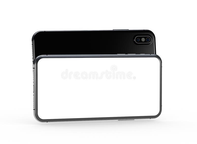 A Smartphone Digital Isolated Modern White Background Stock ...