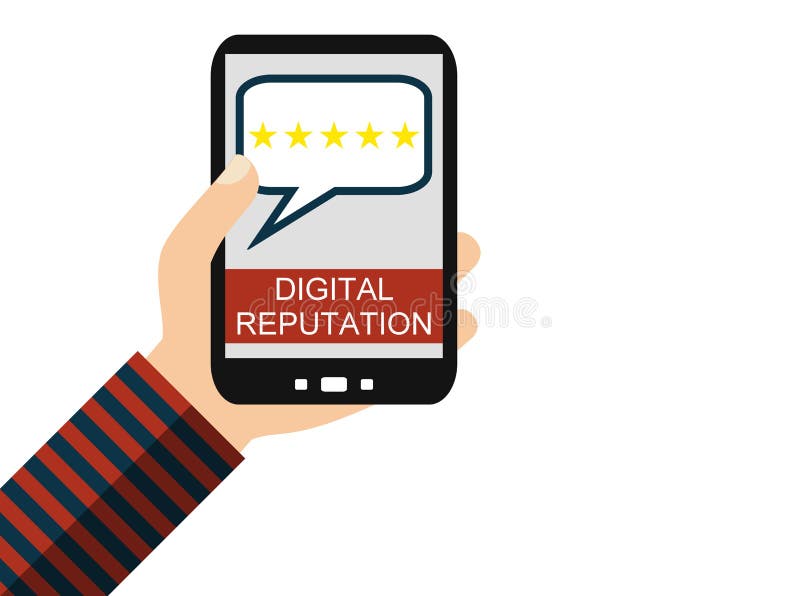Smartphone: Digital Reputation - Flat Design Stock Illustration ...