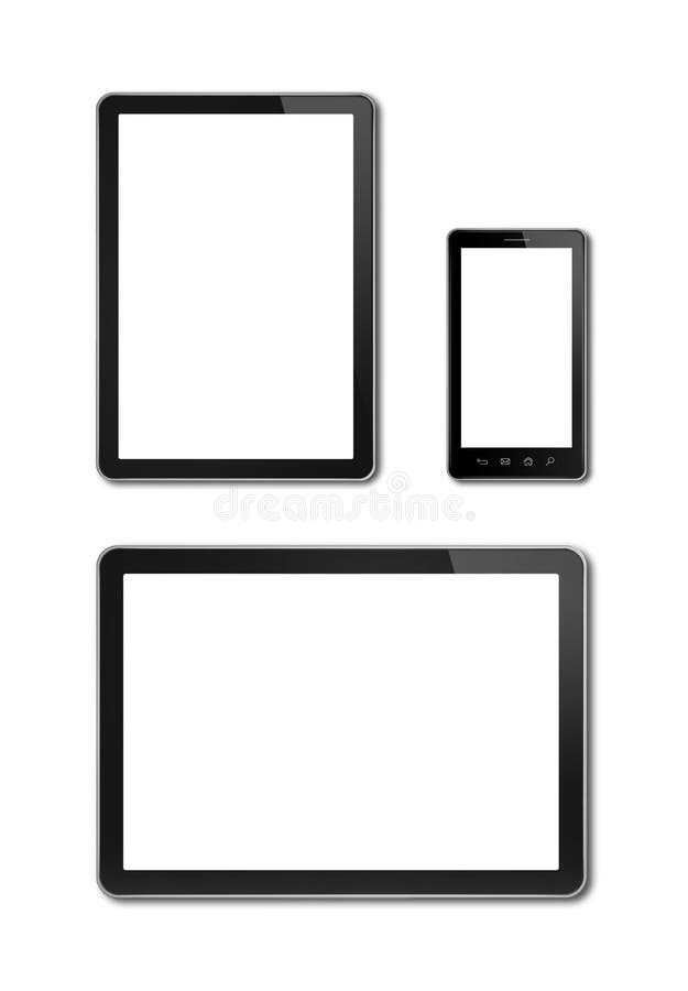 Smartphone and Digital Tablet Pc Mockup Template Stock Illustration ...