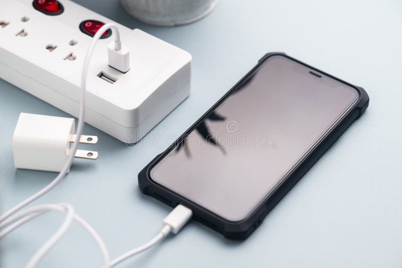 Smartphone Direct Charging by USB Port instead Adapter Plug Stock Photo ...