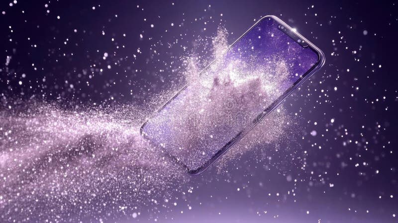 Smartphone Disintegration, Particle Effects Stock Image - Image of ...