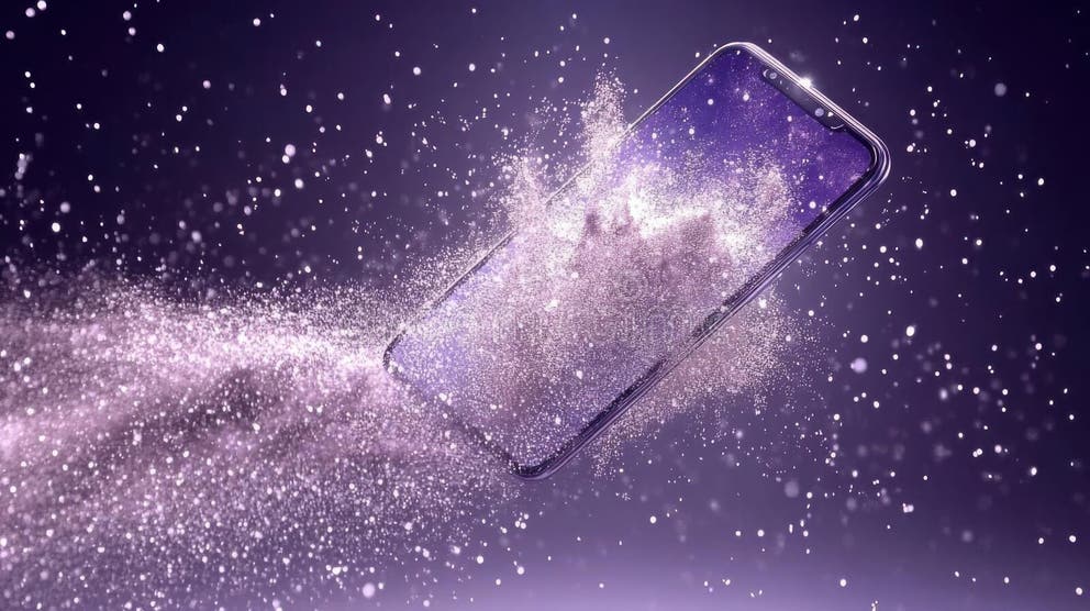 Smartphone Disintegration, Particle Effects Stock Image - Image of ...