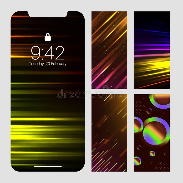 Smartphone Display and Emerging Lighting Beams, Technology Wallpaper ...