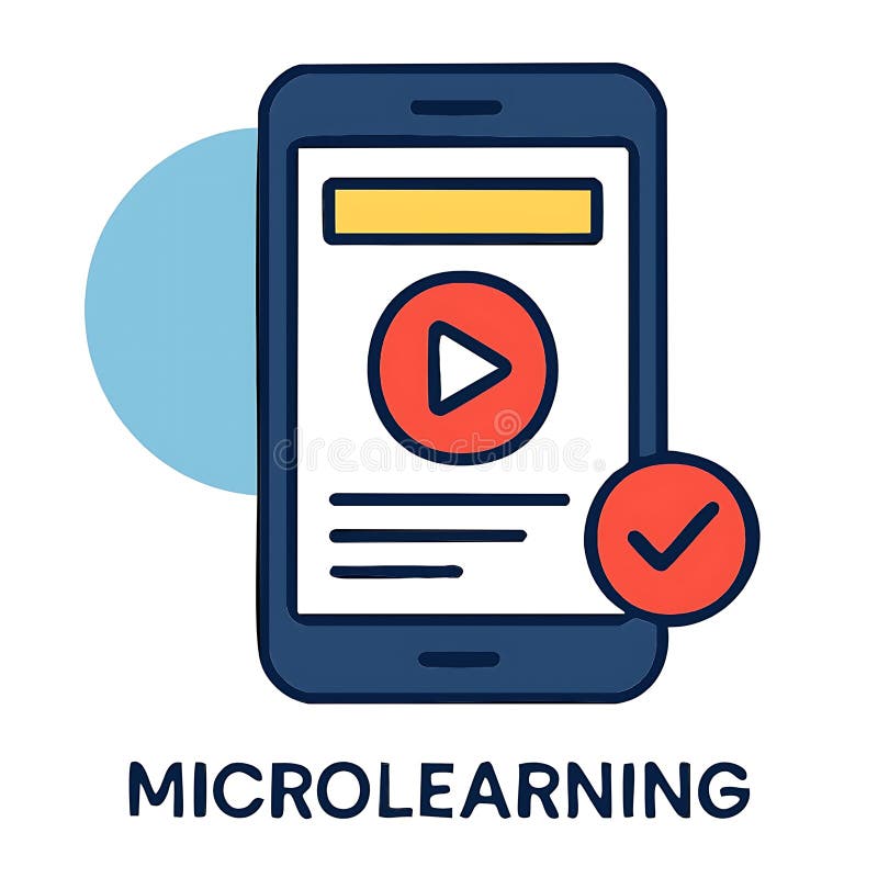 Smartphone Display Shows Short Lesson, Indicating Microlearning Concept Stock Illustration ...