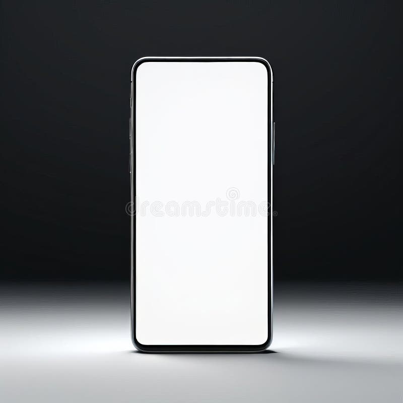 Smartphone Display Template with a Minimalist White Screen Laou Stock ...