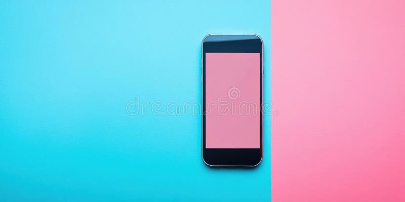 Smartphone Display in Vivid Color Blocking Shows Contrast Stock ...