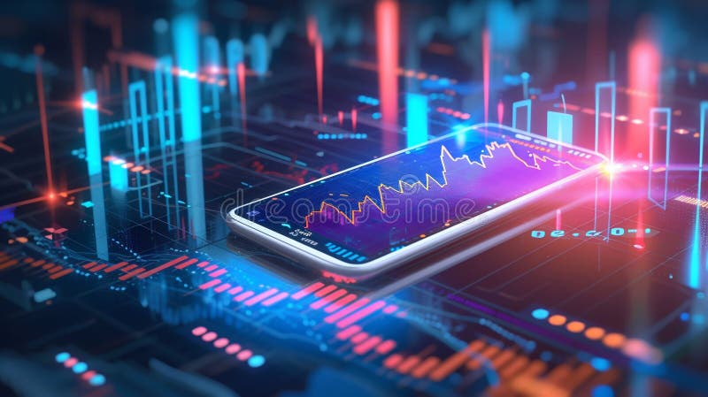Smartphone Displaying Advanced Financial Analytics. Generative Ai Stock ...