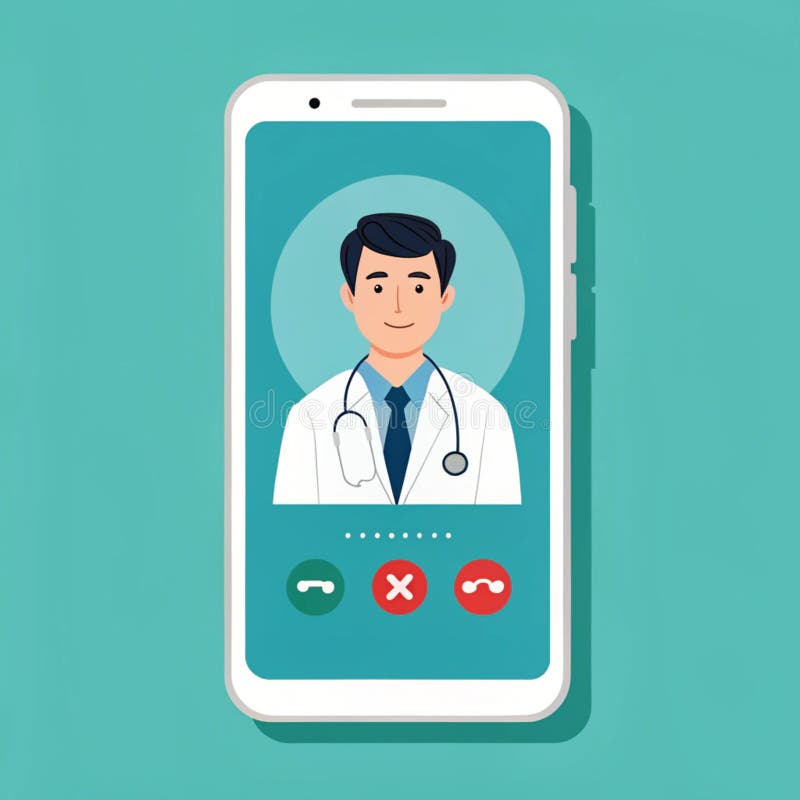 Doctor Consultation on Smartphone Stock Illustration - Illustration of ...