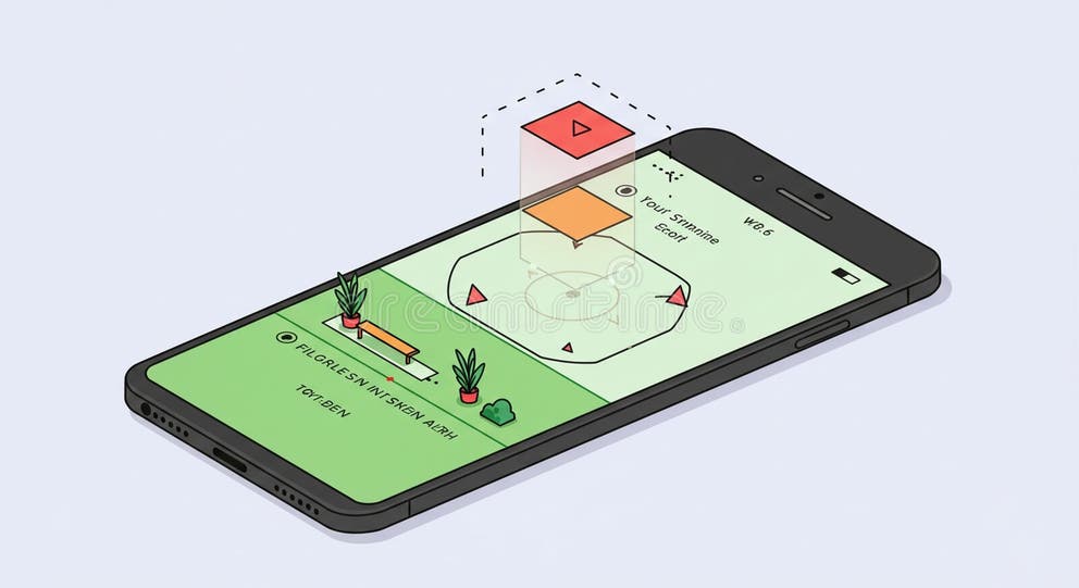 Smartphone Displaying an Augmented Reality (AR) Interface. the Screen ...