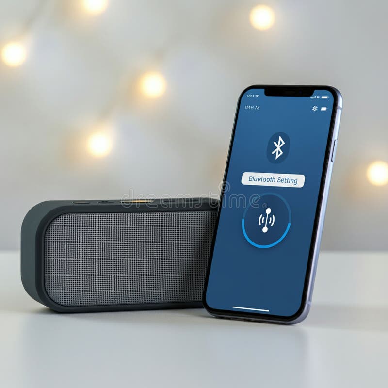 Smartphone Displaying Bluetooth Settings Screen, Standing Next To a ...