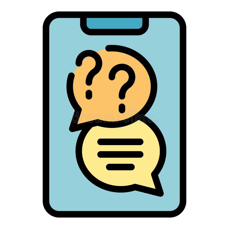 Smartphone Displaying Chat Bubbles with Question Marks and Answer in ...