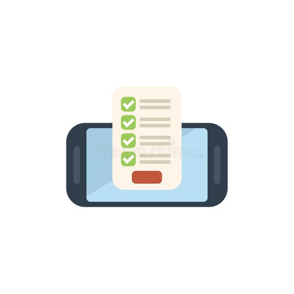 Smartphone Displaying Checklist for Approving Document Stock Illustration - Illustration of ...