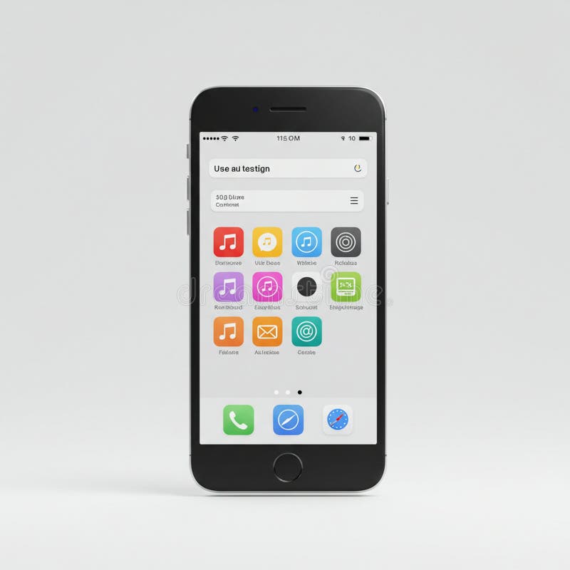 Smartphone Displaying a Customized Screen with Colorful App Icons and ...