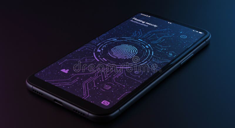 Smartphone Displaying a Digital Fingerprint on Its Screen, Symbolizing ...