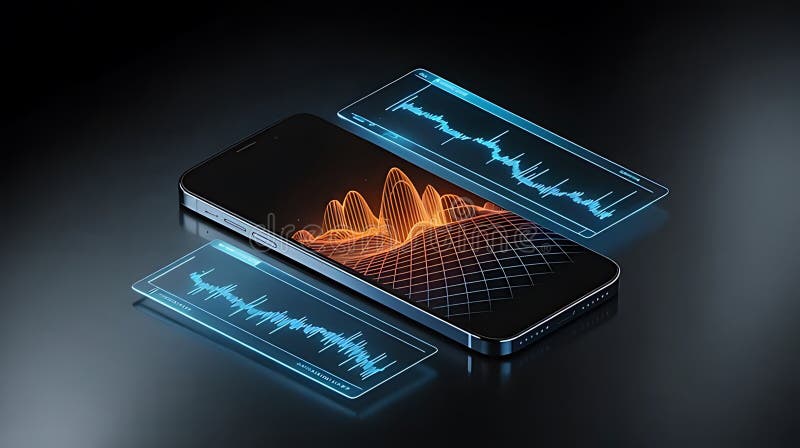 Smartphone Displaying Digital Graphs Digital Display Stock Illustration ...