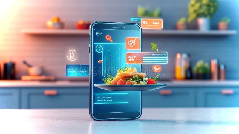 Digital Nutrition App Displaying Plate Food Stock Photos - Free ...