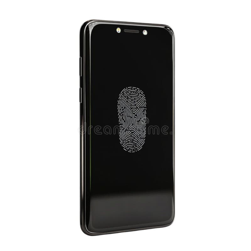 Smartphone Displaying Fingerprint Scan Technology Secure Mobile Access ...