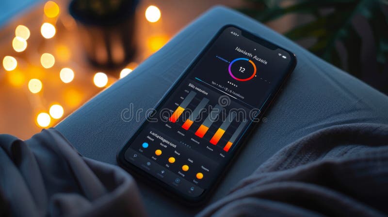 Smartphone Displaying Health Data Sleep Tracker App Stock Photos - Free ...