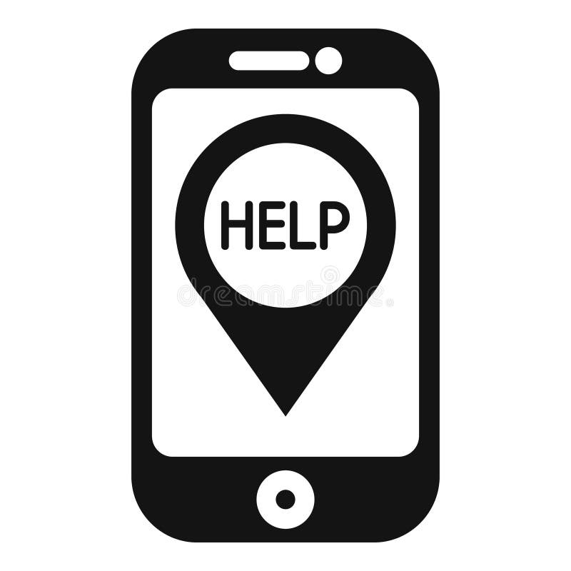 Smartphone Showing Help Sign on Screen with Location Pin Stock Vector ...