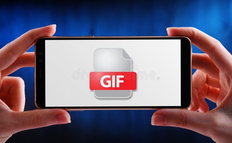 A Smartphone Displaying the Icon of GIF File Stock Image - Image of ...