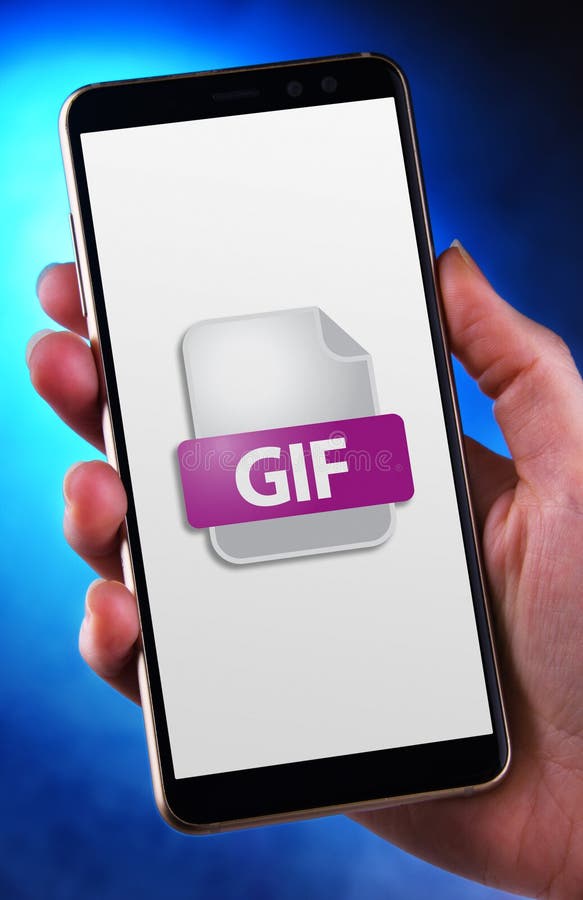 A Smartphone Displaying the Icon of GIF File Stock Photo - Image of ...