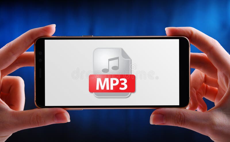 A Smartphone Displaying the Icon of MP3 File Stock Image - Image of ...