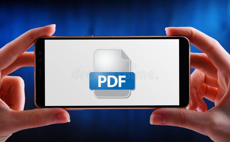 A Smartphone Displaying the Icon of PDF File Stock Image - Image of ...