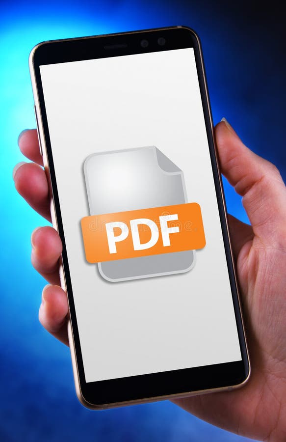 A Smartphone Displaying the Icon of PDF File Stock Image - Image of ...