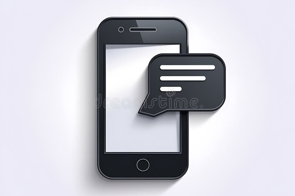 Smartphone Displaying Incoming Text Message Notification Stock ...