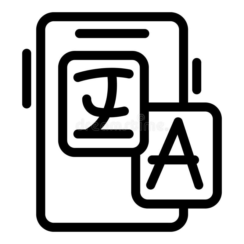 Smartphone Displaying Language Translation App Icon Stock Illustration ...
