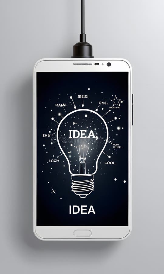 Smartphone Charging Creative Idea Concept Stock Image - Image of glow ...