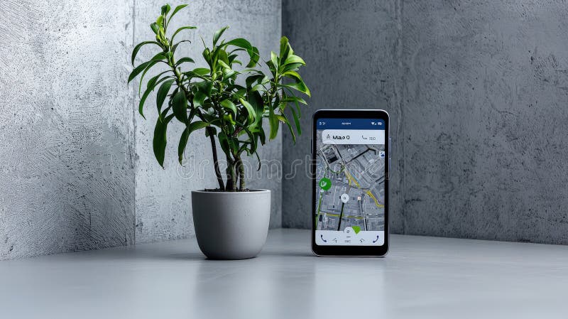 Smartphone Displaying Maas Navigation Modern Workspace Digital ...