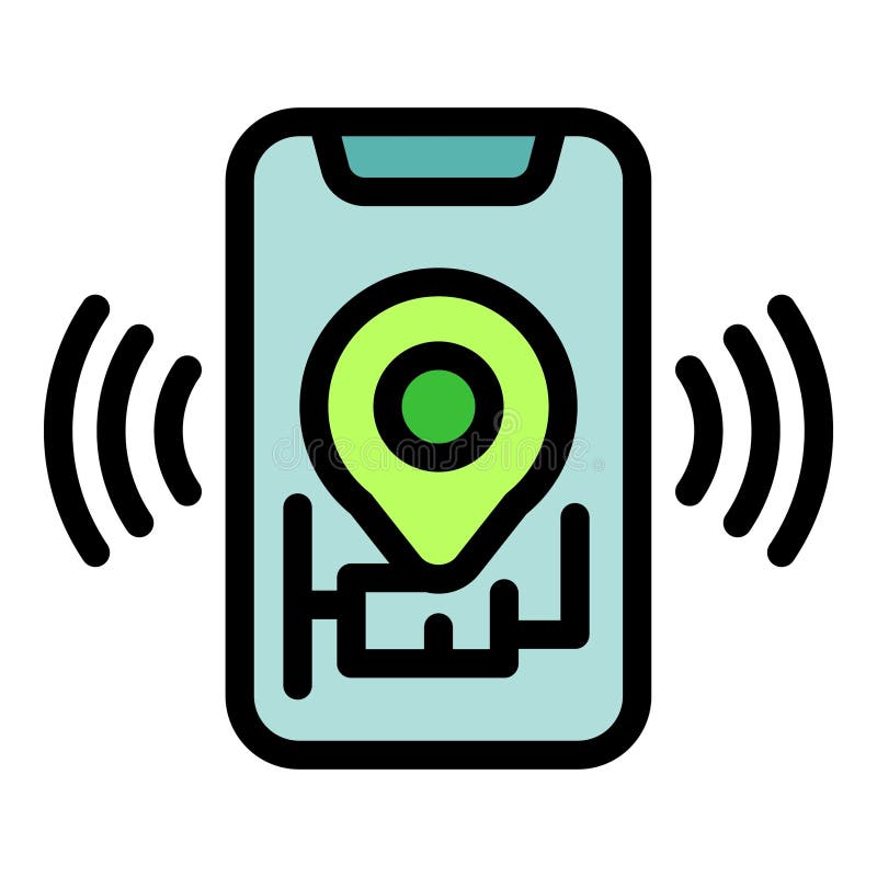 Smartphone Showing Map and Location Tracking Icon with Wifi Signal ...