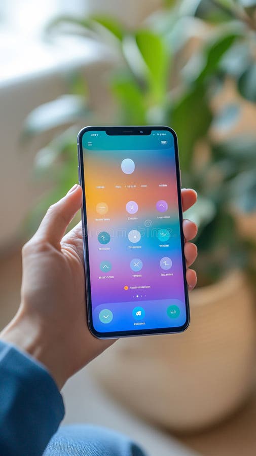 A Smartphone Displaying a Meditation App Interface Stock Illustration ...