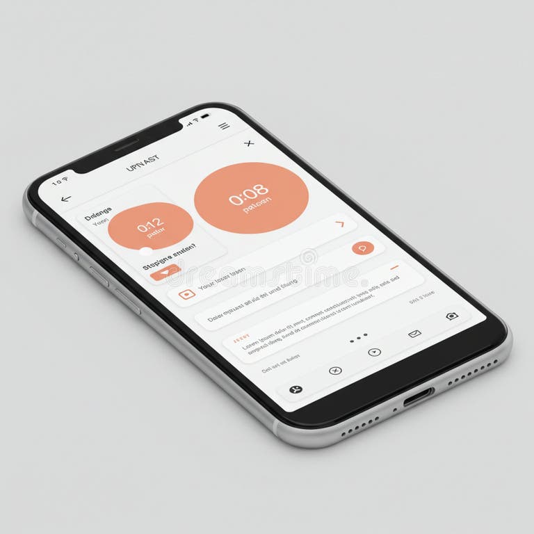 Smartphone Displaying a Minimalist App Interface with a Monochromatic ...