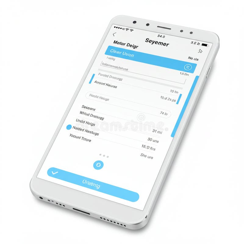 Smartphone Displaying a Mobile App Interface with a Clean Design. the ...