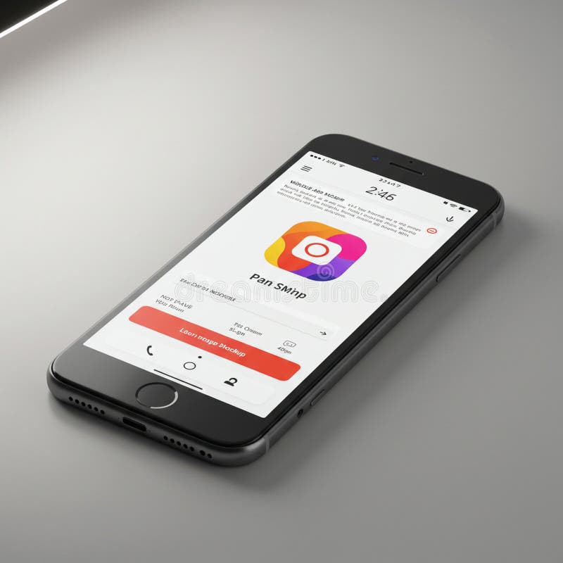 A Smartphone Displaying a Mock App Interface is on a Smooth, Light ...