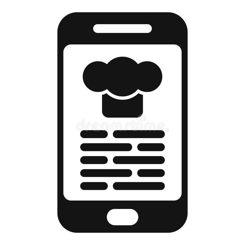 Smartphone Displaying Online Recipe with Chef Hat Icon Stock ...