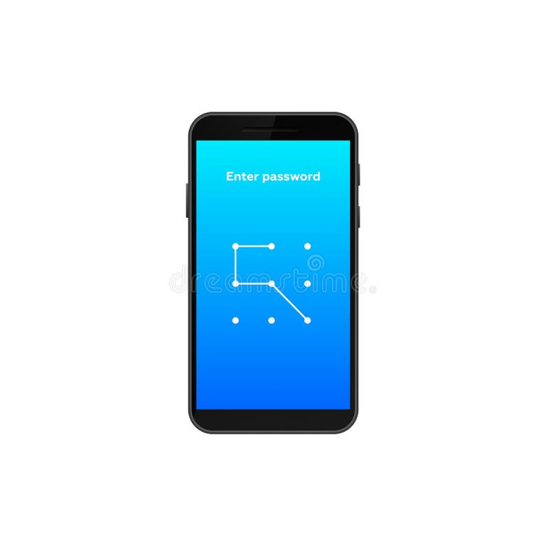Smartphone Displaying Pattern Lock Screen for Secure Access and Data ...