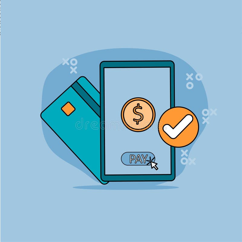 Payment Via Mobile Phone. Pay Button on Smartphone Transactions with ...