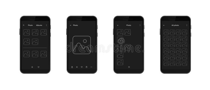 Smartphone Displaying Photo Gallery App Interface with Album Thumbnails ...
