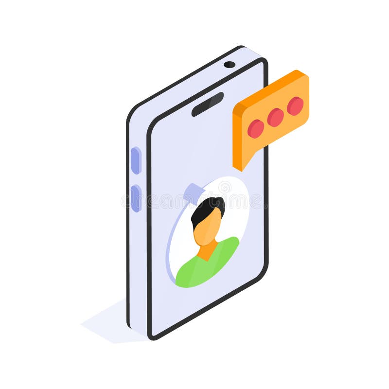 A Smartphone Displaying a Profile Picture and a Chat Notification Stock ...