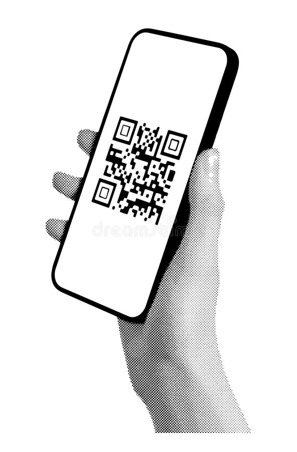 Smartphone Displaying QR Code for Digital Payment and Identification ...