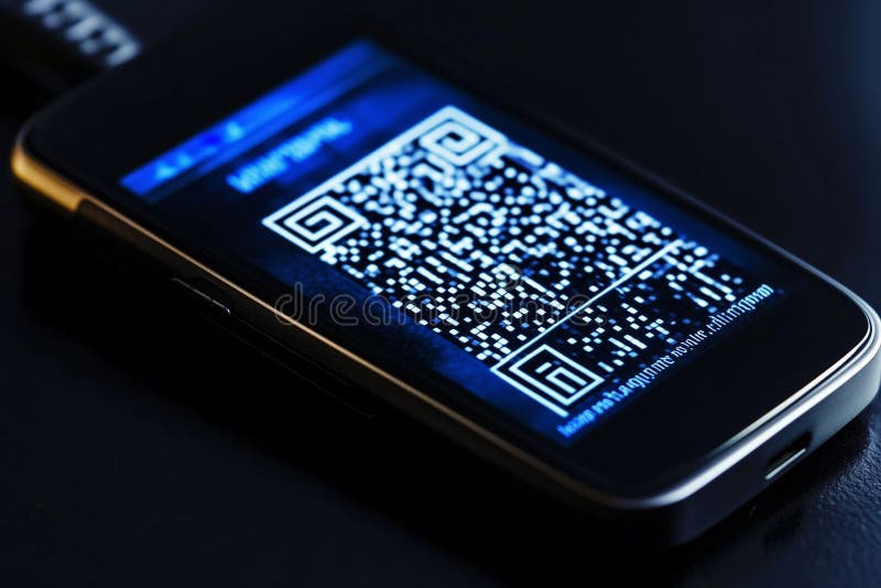 Smartphone Displaying QR Code on Its Screen, Showcasing Modern ...