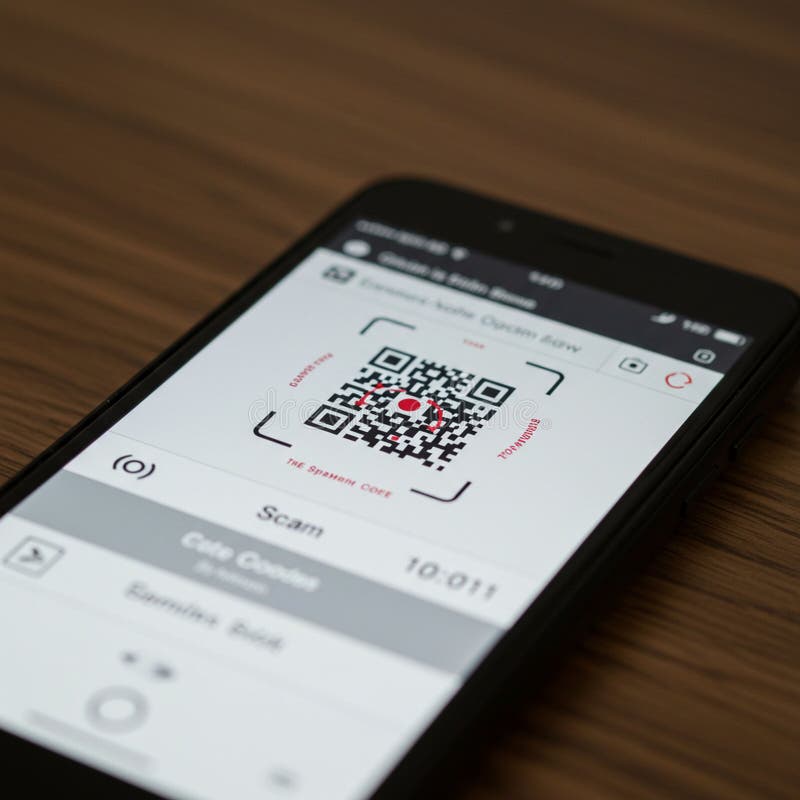 Smartphone Displaying a QR Code Scanning Application on Its Screen. the ...