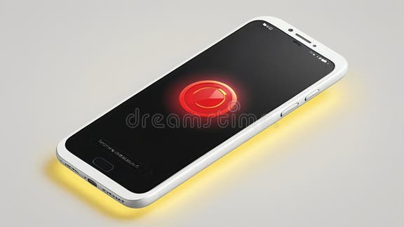 Smartphone Displaying Red Circle Loading Icon on Screen Stock ...